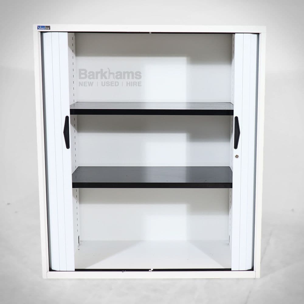 Silverline Tambour Storage Unit in White| White Silverline Tambour Unit ...
