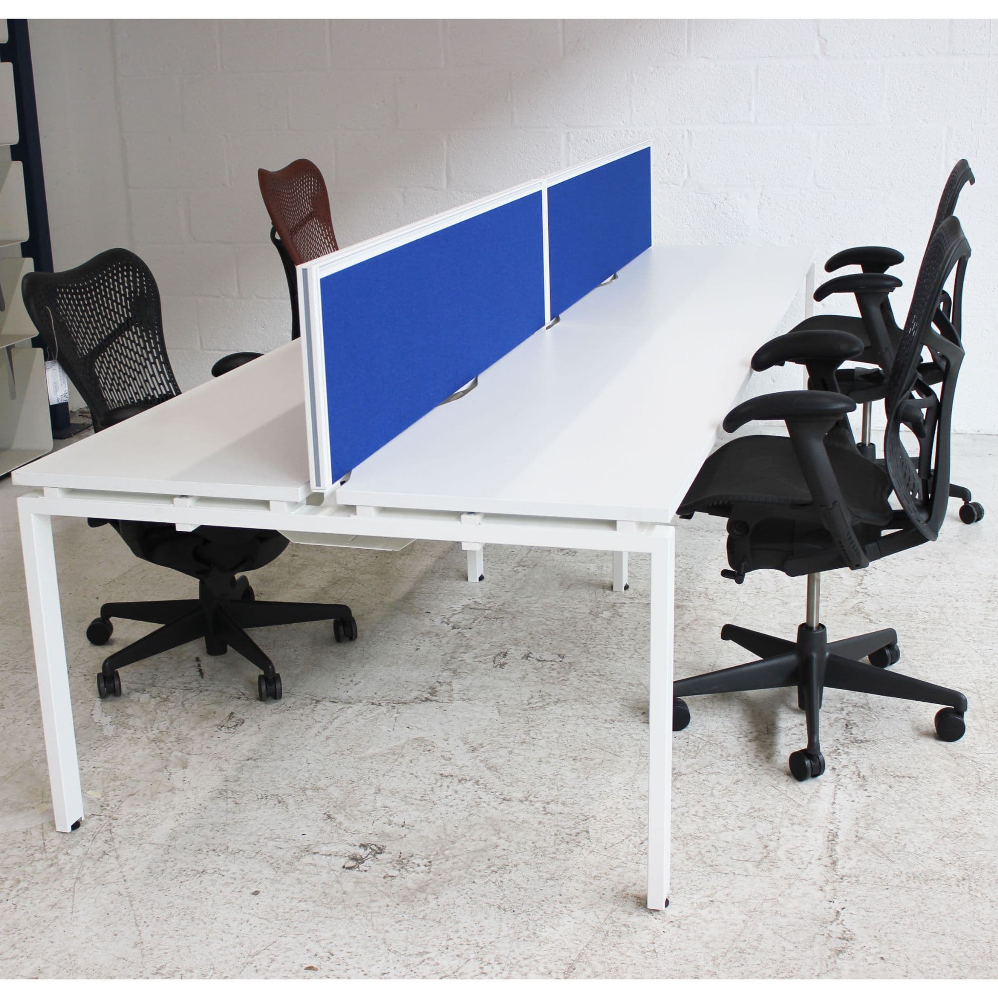 Slim Adapt II Bench Desk | white bench desk | desk with sliding tops