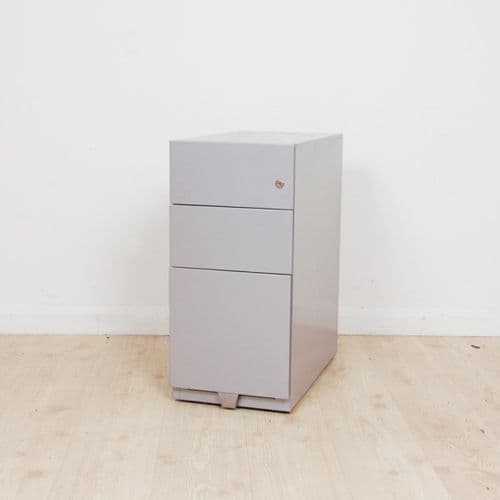 Slim Silver Pedestals | narrow filing drawers | under desk silver drawers