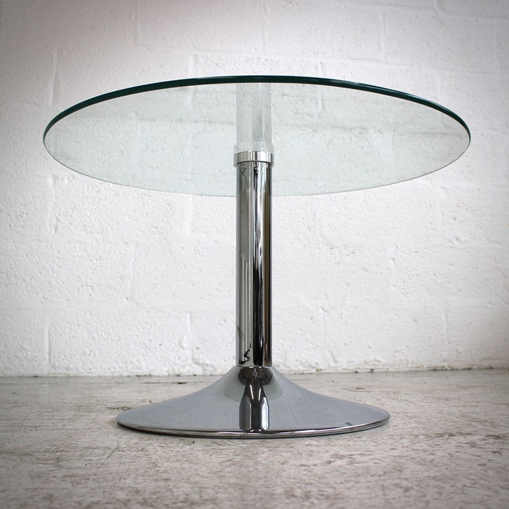 Small Glass Coffee Table | Circular Coffee Table | Glass Reception Table