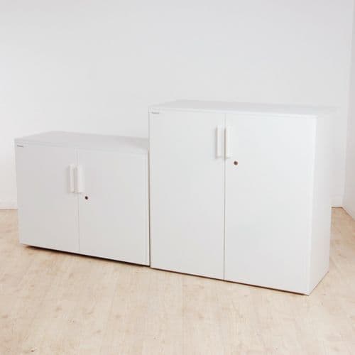 Steelcase Double Door Cupboard 1000mm High | white office storage | two ...