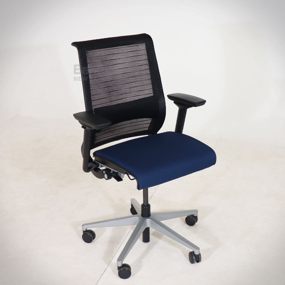 Steelcase Think Chair Blue with 4D Arms| Blue Mesh Operator Chair ...