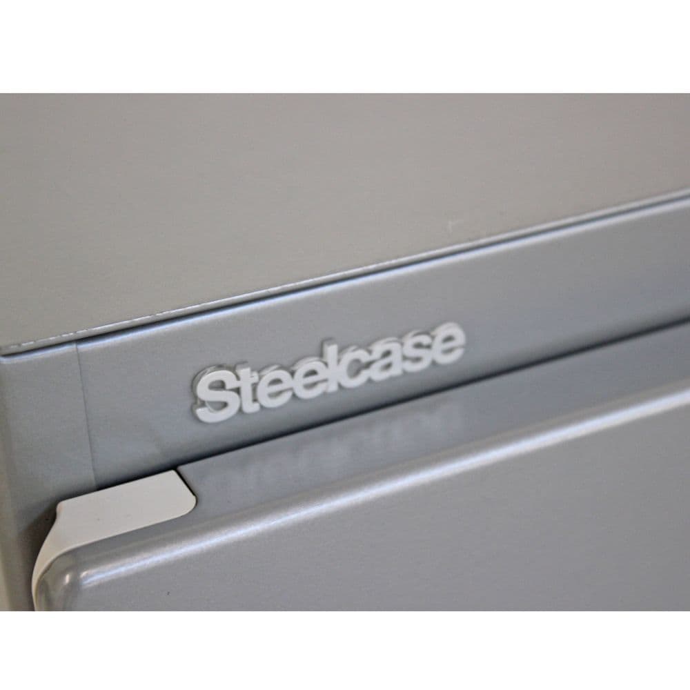 Steelcase Two Drawer Pedestal | Silver Under Desk Drawers | Silver Pedestal