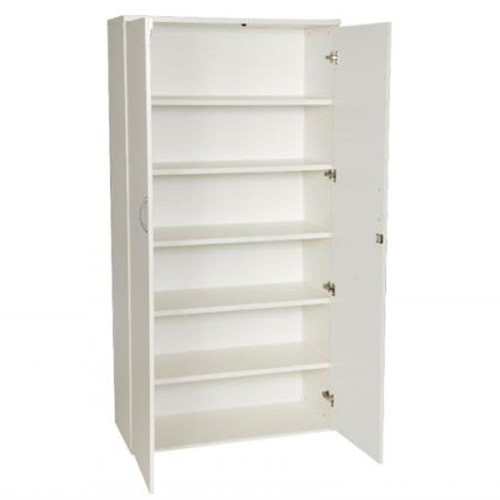 Storage Cupboard in White MFC | Double Doored Storage Unit in White ...