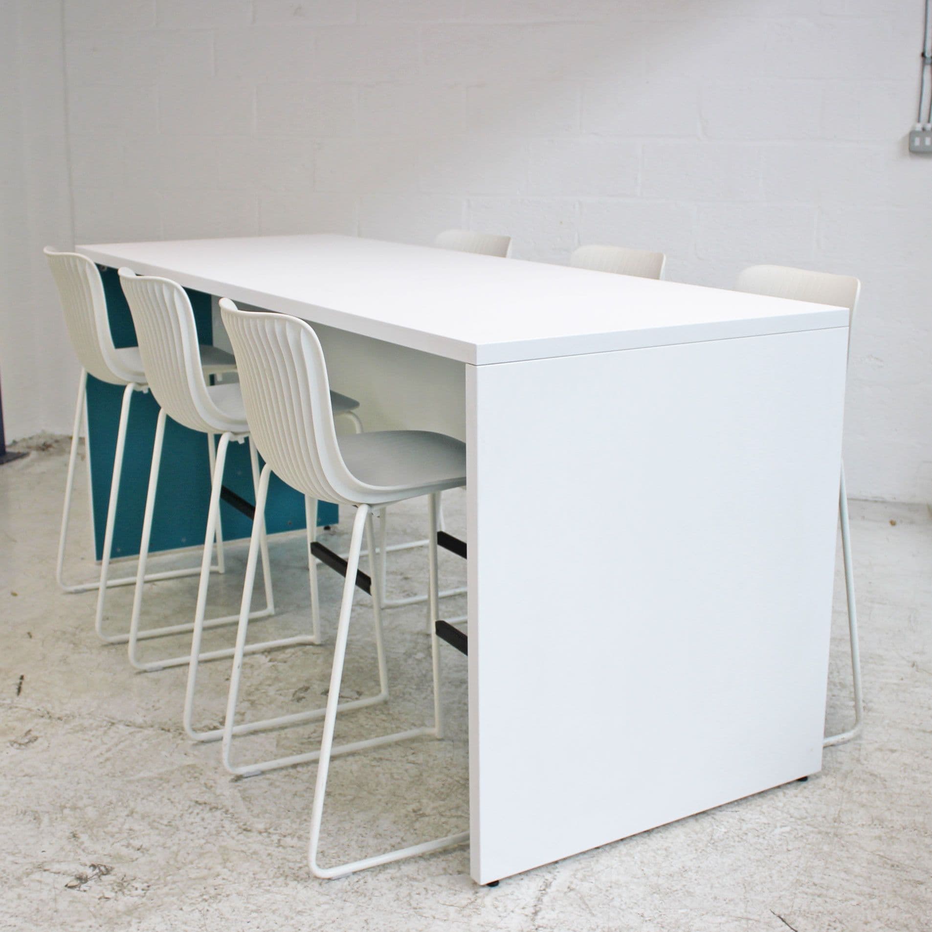 Sven Hi-Table - White with Blue - Brand New | White Bar Table ...