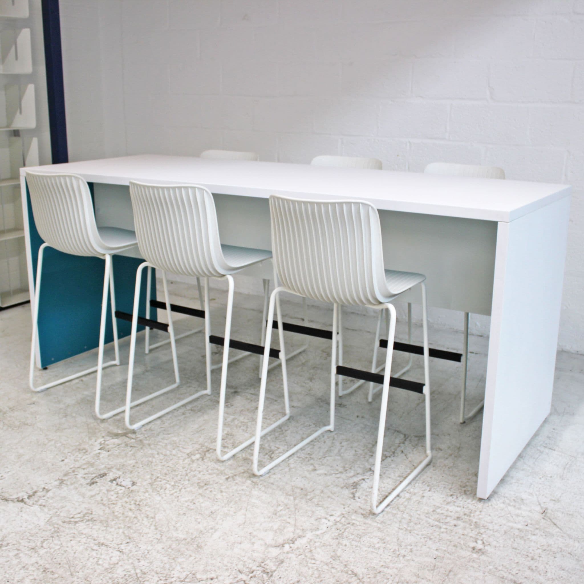 Sven Hi-Table - White with Blue - Brand New | White Bar Table ...
