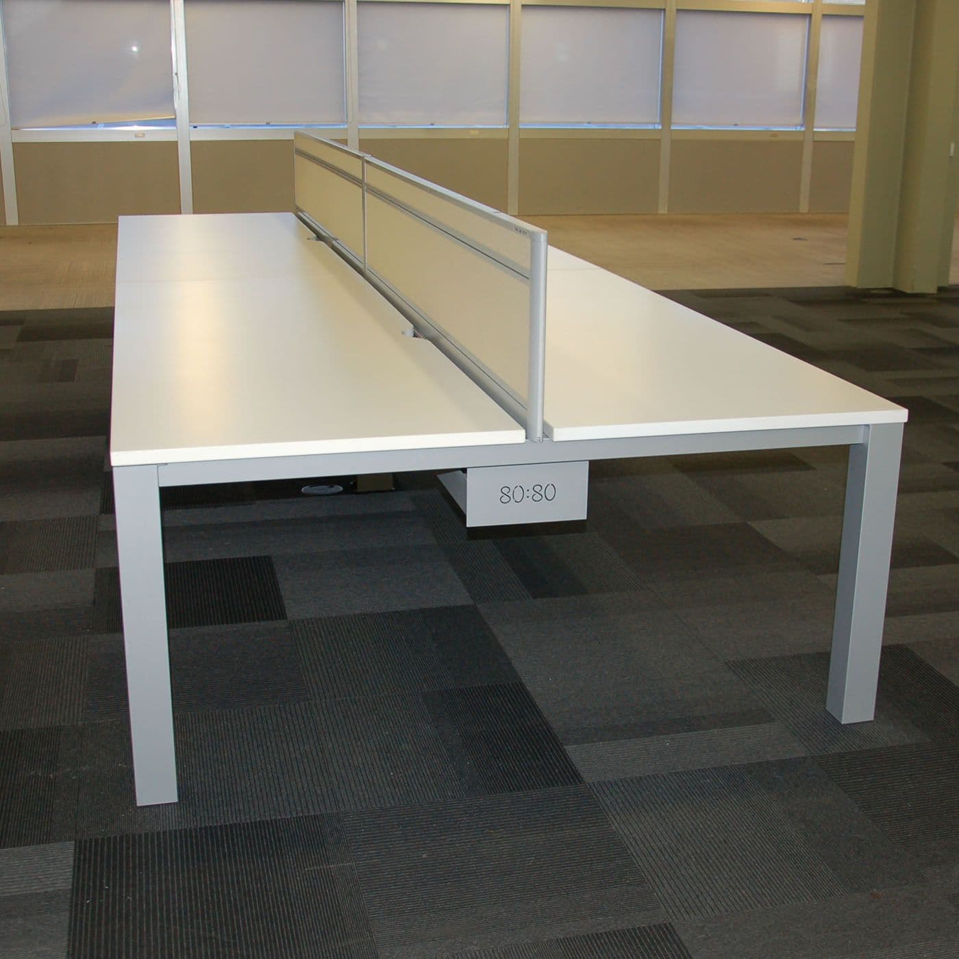 Tangent 80:80 Bench Desk White | wide office desk | white bench desk on ...