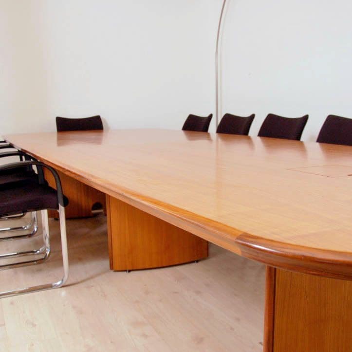 Tapered Boardroom Table in Cherry Veneer | barrel shape table | wooden ...