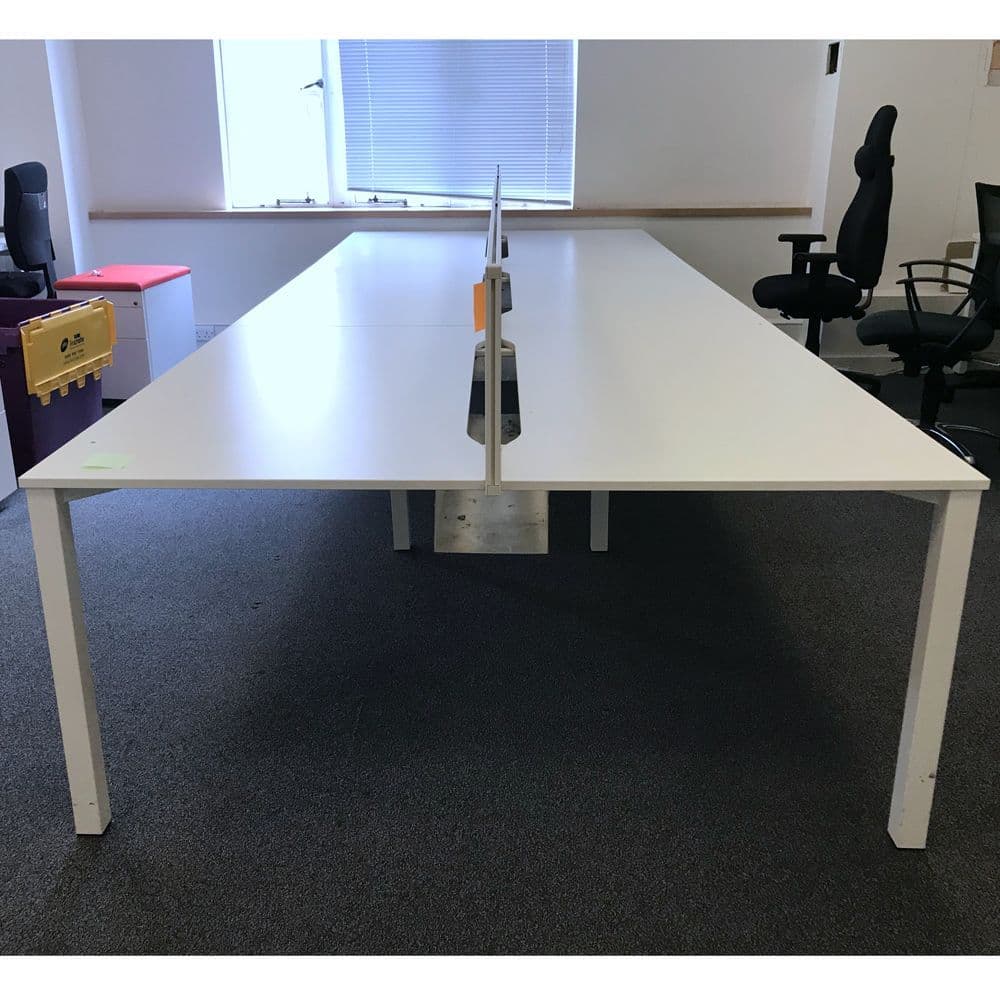 Techo Alfa 200 Bench Desk | White Cluster Desk | White Bench Desk