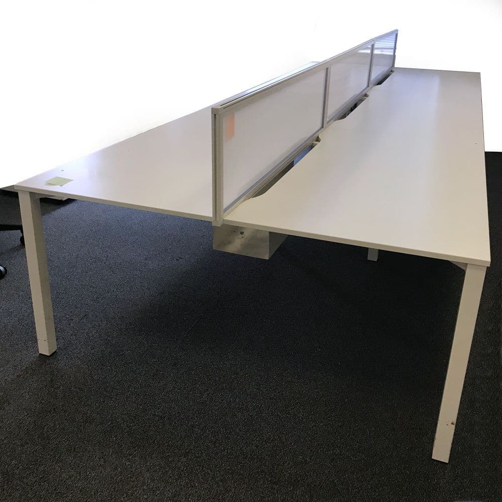 Techo Alfa 200 Bench Desk | White Cluster Desk | White Bench Desk