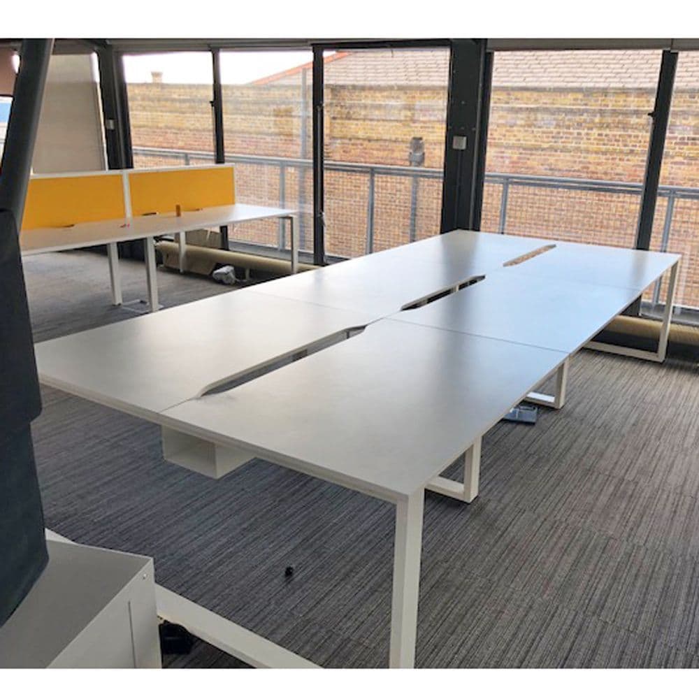 Techo ICE Bench Desk | White Cluster Desk | Techo Desk