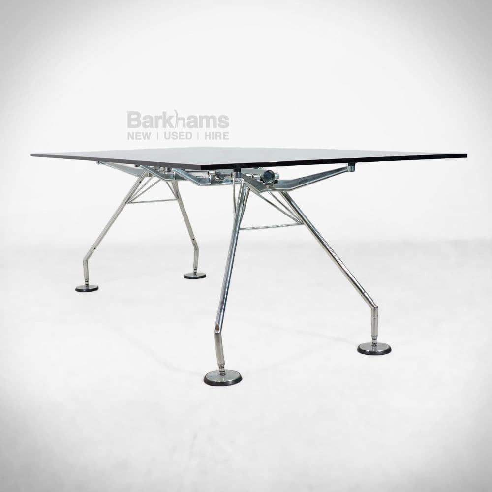 Norman Foster Glass Topped Meeting Table With Chrome Base| Glass ...