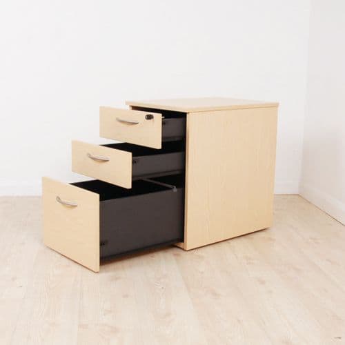Under Desk Maple Pedestal | under desk drawers | wooden filing drawers ...