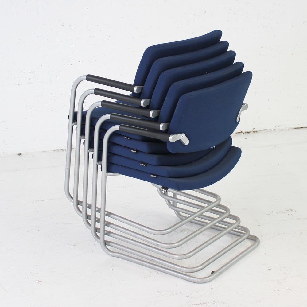 Verco Mix Cantilever Meeting Chair | chrome cantilever chair | blue ...