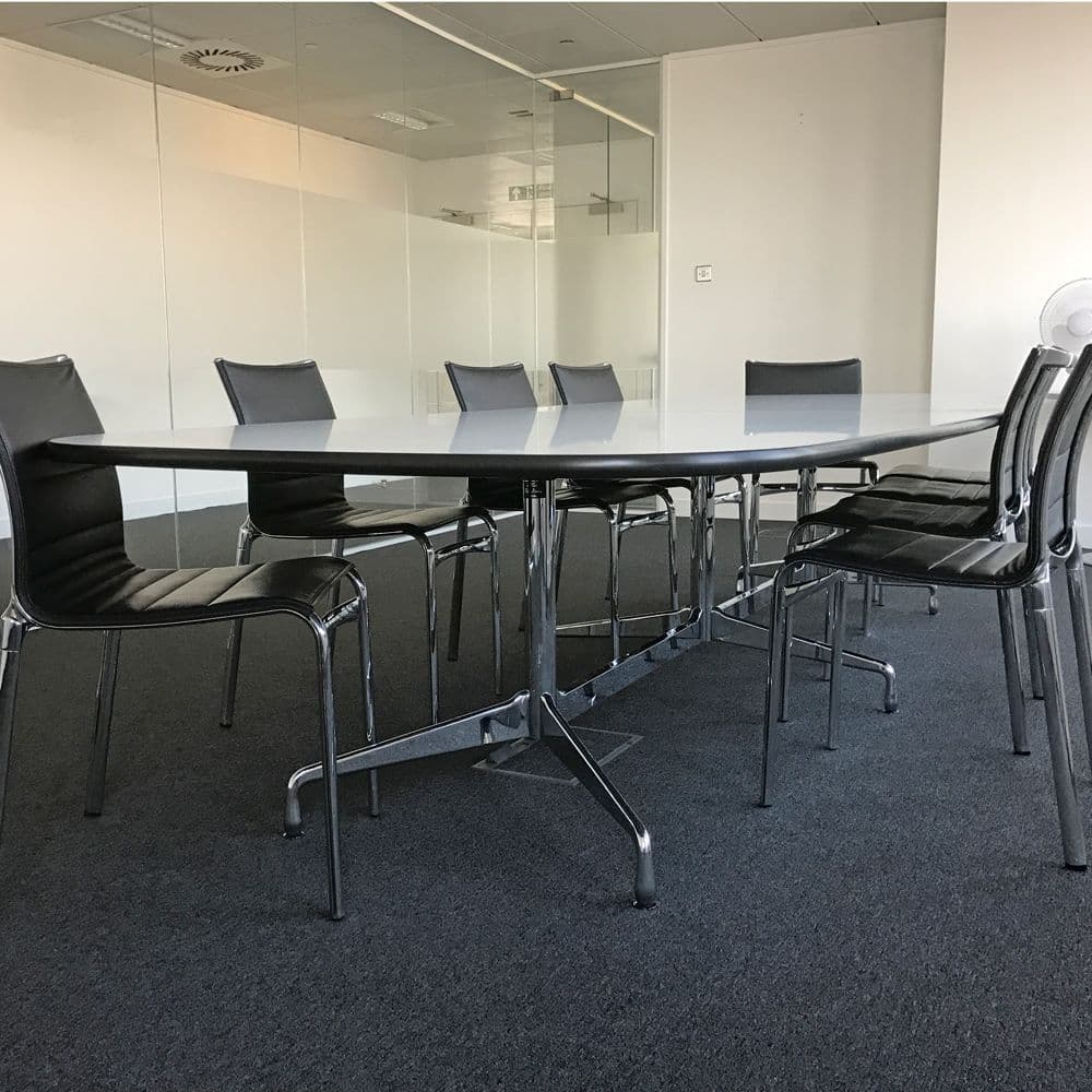 Vitra Eames Boardroom Table with Chrome Segmented Base | white meeting ...