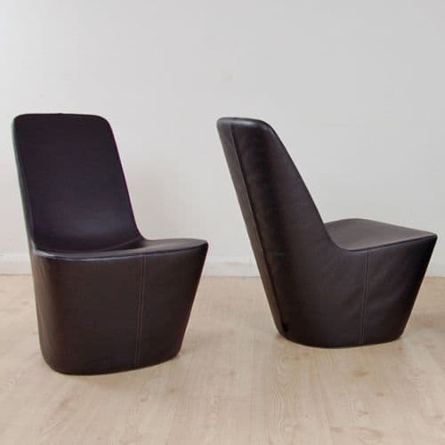 Vitra Monopod by Jasper Morrison | leather stools | low leather seat