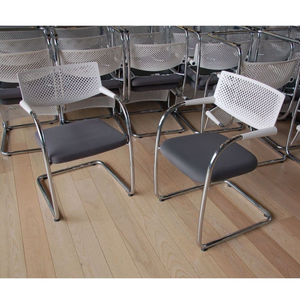 Vitra VisaVis 2 (Grey) | Used Vitra Meeting Chair | Cantilever Chair by Vitra | VisaVis 2 ...