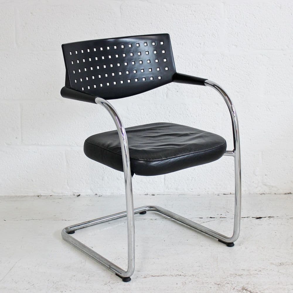 Vitra Visavis with Leather Seat | Meeting Chair | Cantilever Chair
