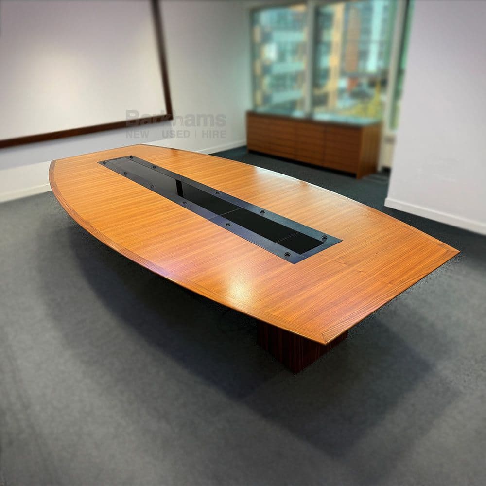 Boardroom Table in Walnut | Barrel Shape Meeting table | Conference ...