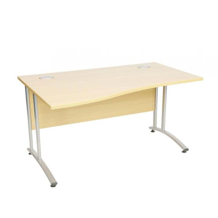Wave Desk on Cantilever Frame | wave desk with silver frame | wooden ...
