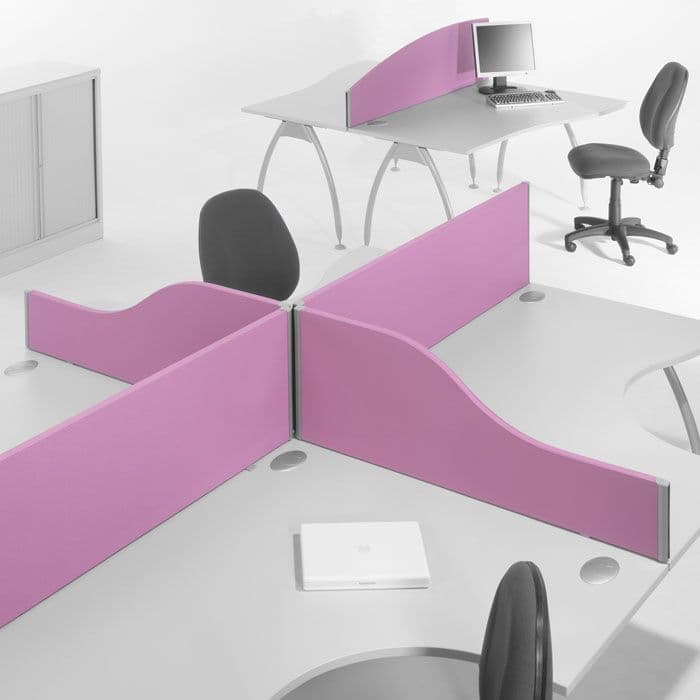 Wave or Arc Desk Mounted Screen | curved desk divider | wave desk screen
