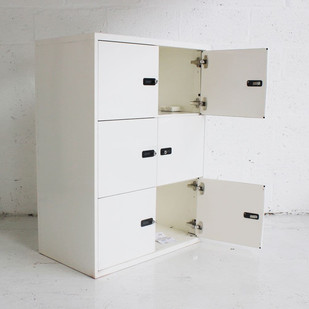White 6 Door Locker with Combination Lock | office locker | locker unit