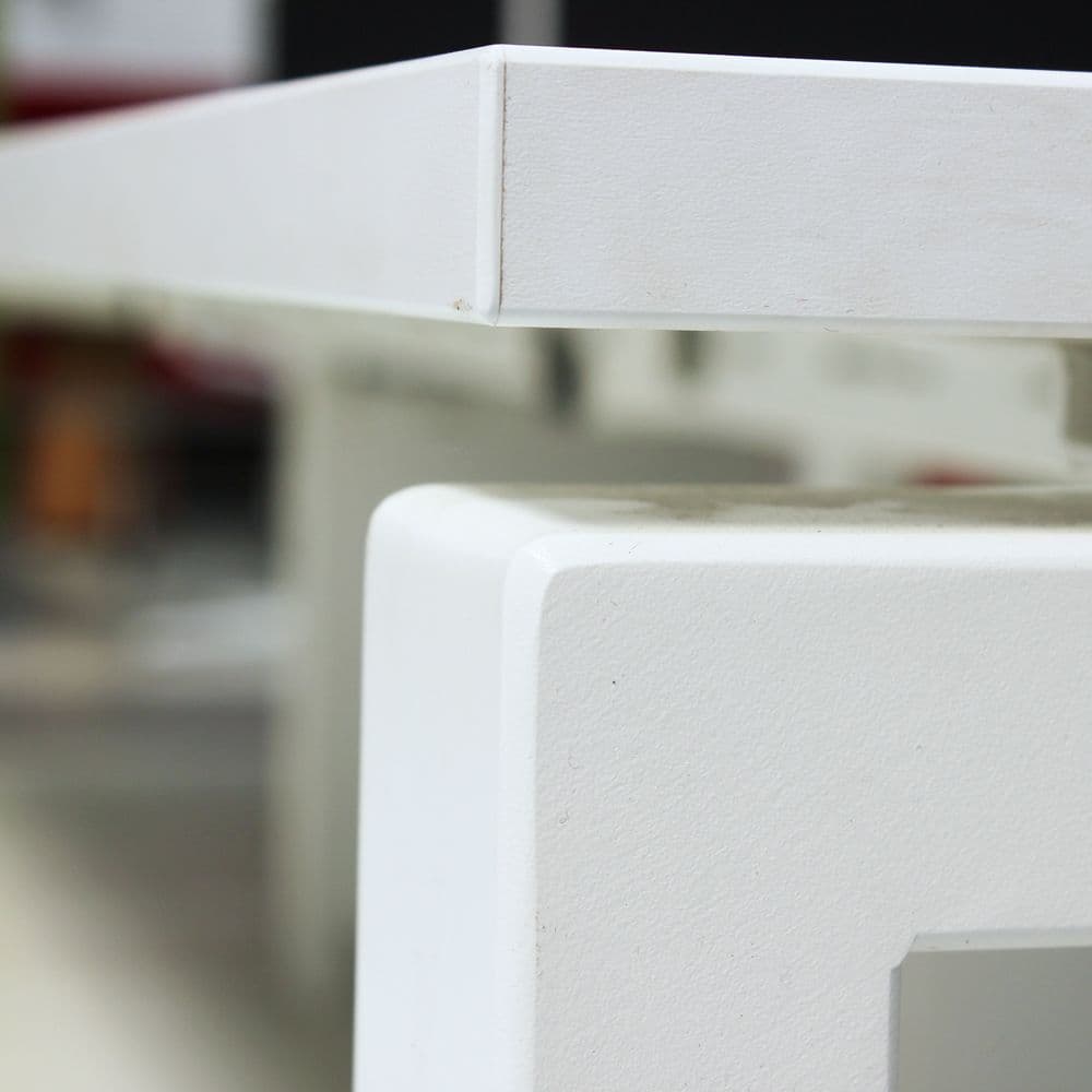 White Bench Desk with Sliding Tops and Screens | White Desk | Multi ...