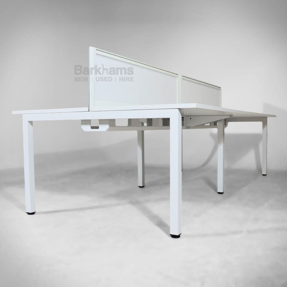 White Bench Desking with Divider Screens| Bench Desking with Divider ...