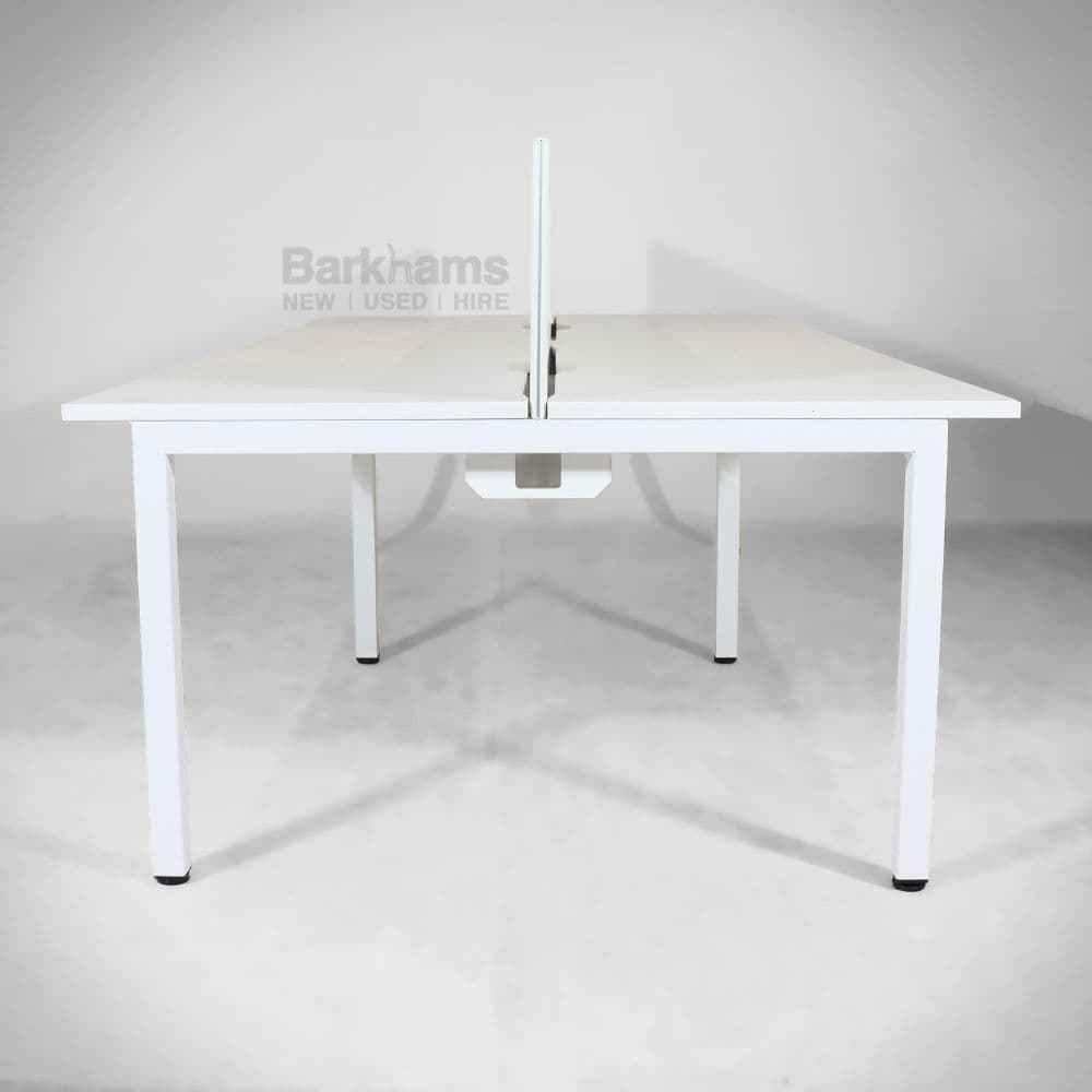 White Bench Desking with Divider Screens| Bench Desking with Divider ...