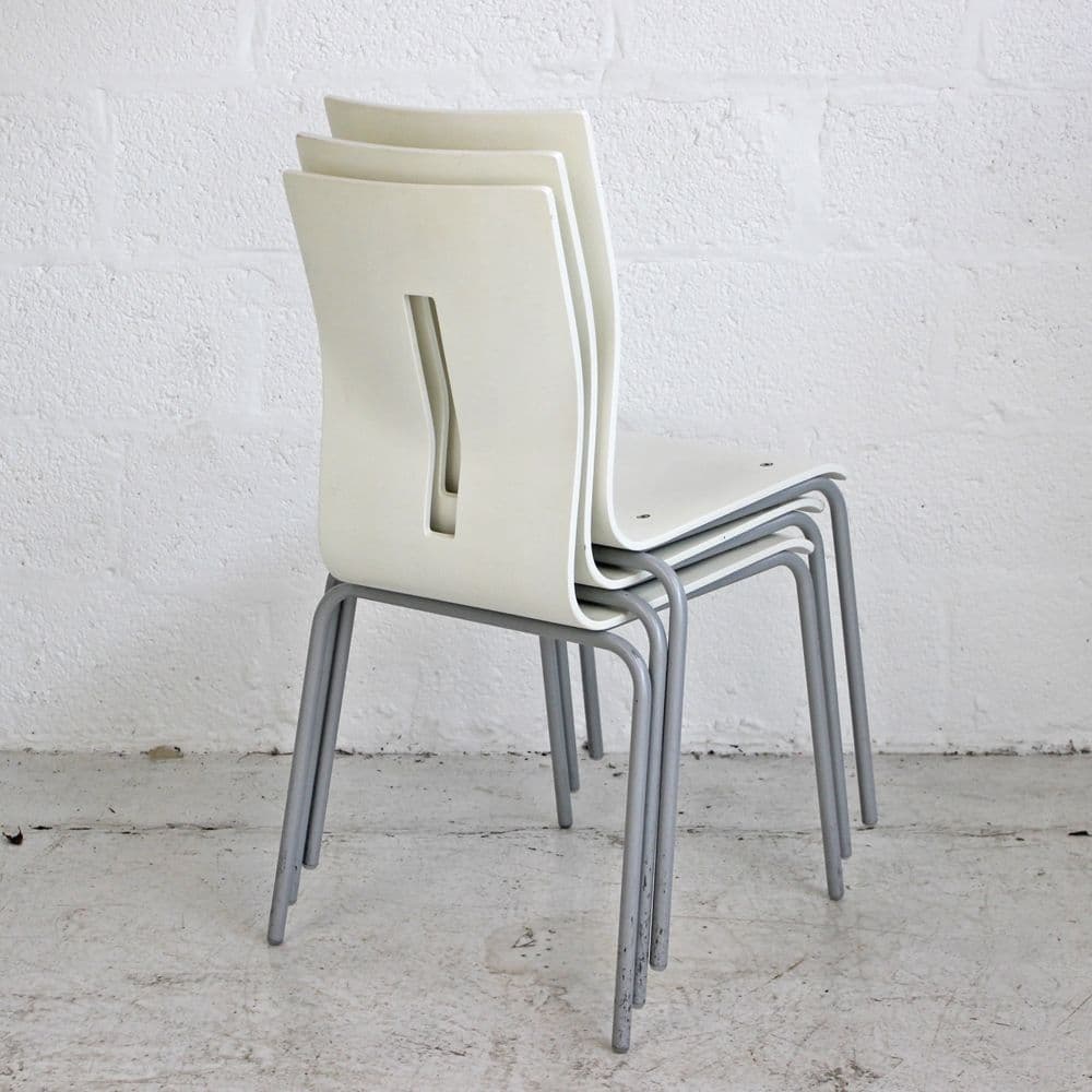 White Canteen Chair | Wooden Bistro Chair | White Cafe Chair