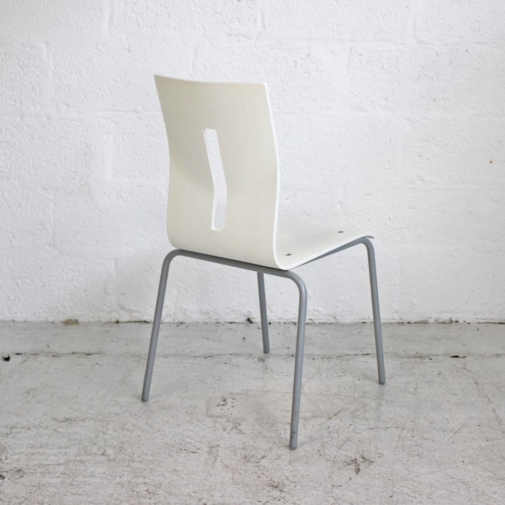 White Canteen Chair | Wooden Bistro Chair | White Cafe Chair