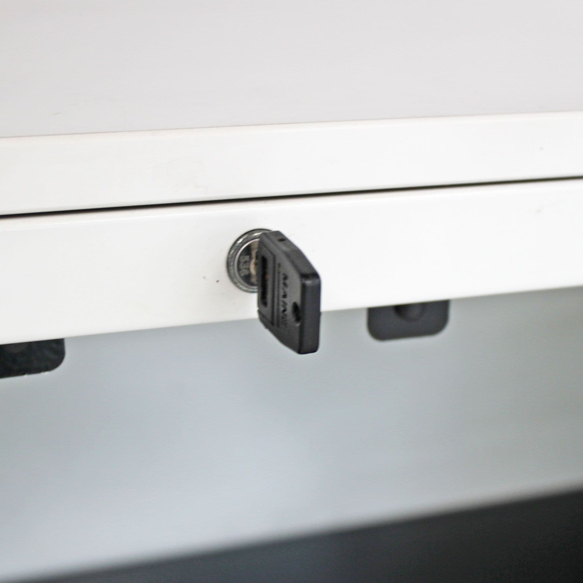 White Double Door Cupboard – 1200h | Two Shelf Cupboard | Lockable Cupboard