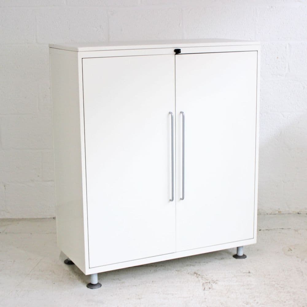 White Double Door Cupboard – 1200h | Two Shelf Cupboard | Lockable Cupboard