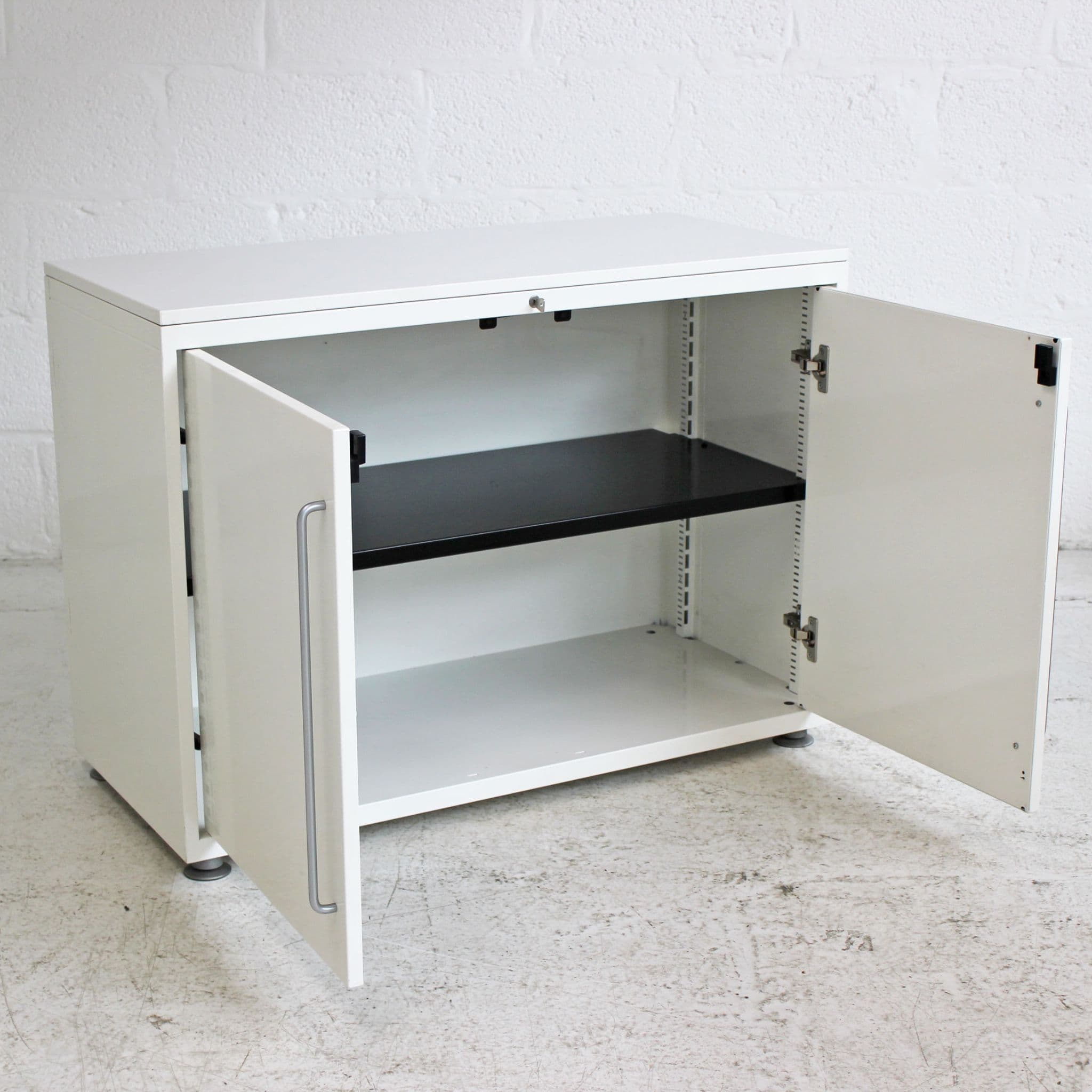 White Double Door Cupboard – 1200h | Two Shelf Cupboard | Lockable Cupboard