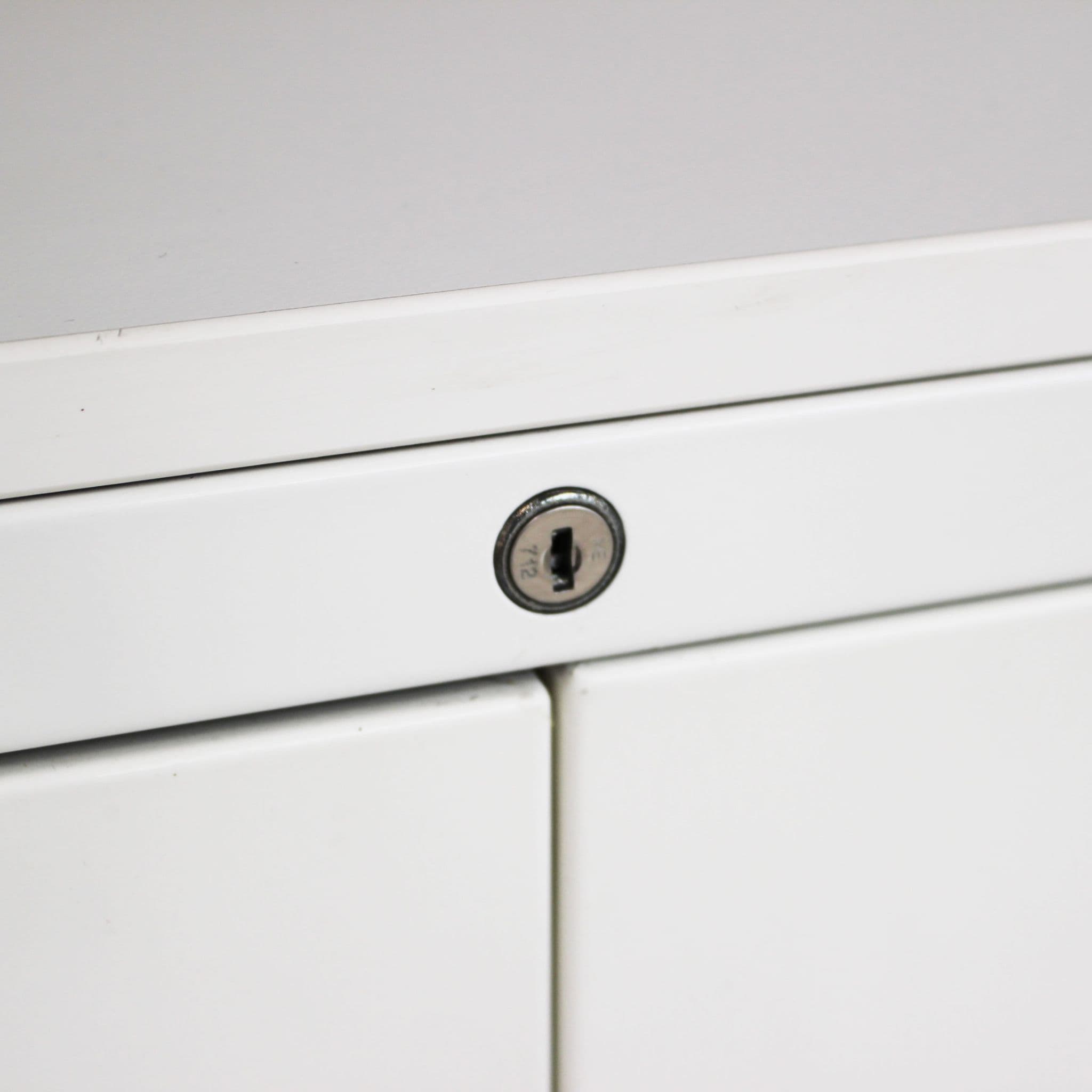 White Double Door Cupboard – 1200h | Two Shelf Cupboard | Lockable Cupboard