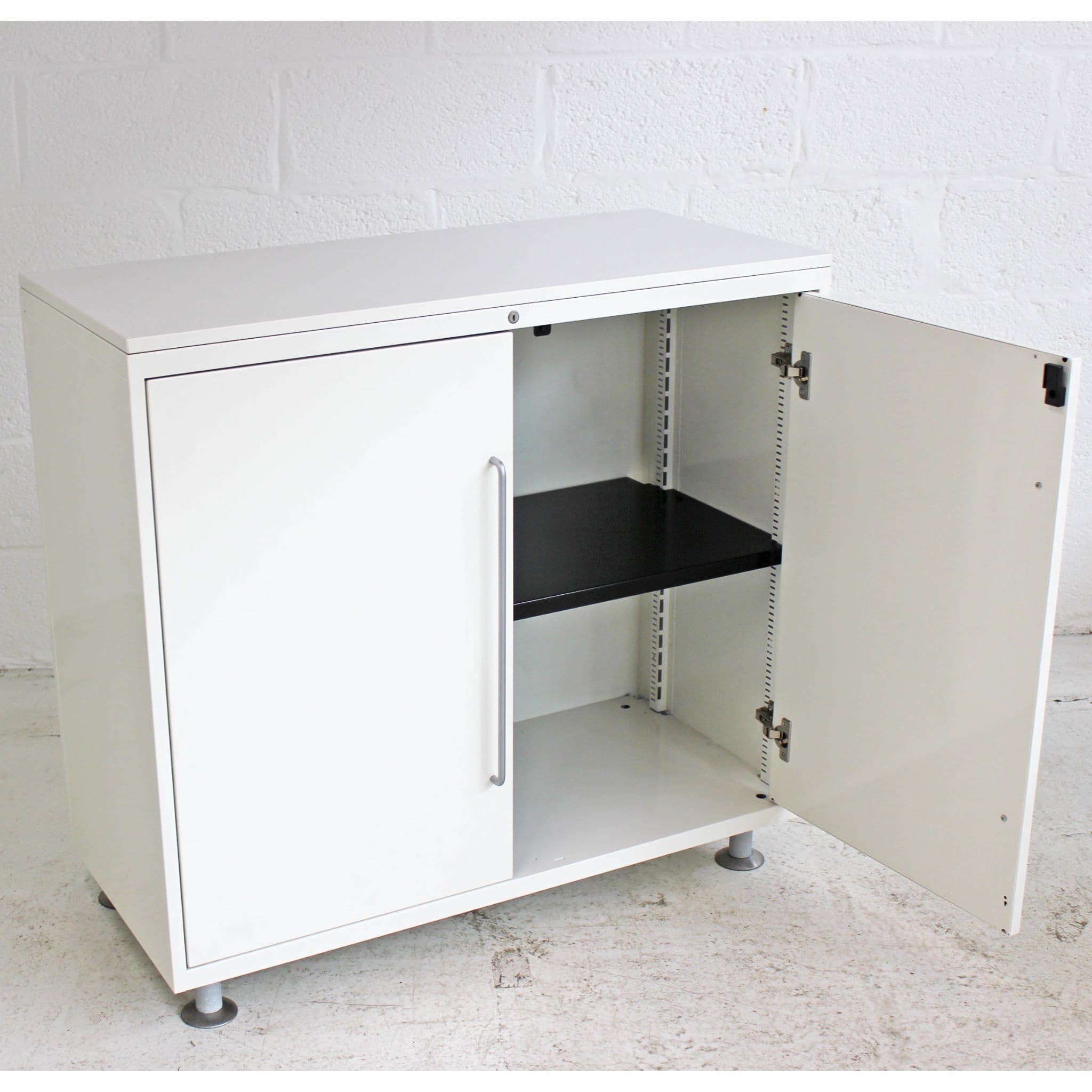 White Double Door Cupboard – 1200h | Two Shelf Cupboard | Lockable Cupboard