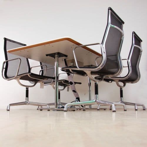 White HOWE Tempest Meeting Table with Power Module | rectangular table ...