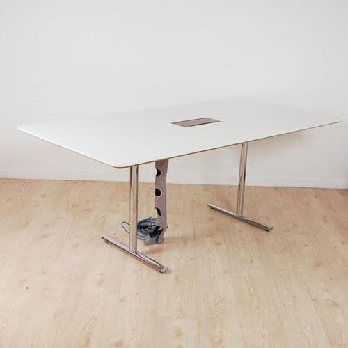 White HOWE Tempest Meeting Table with Power Module | rectangular table ...