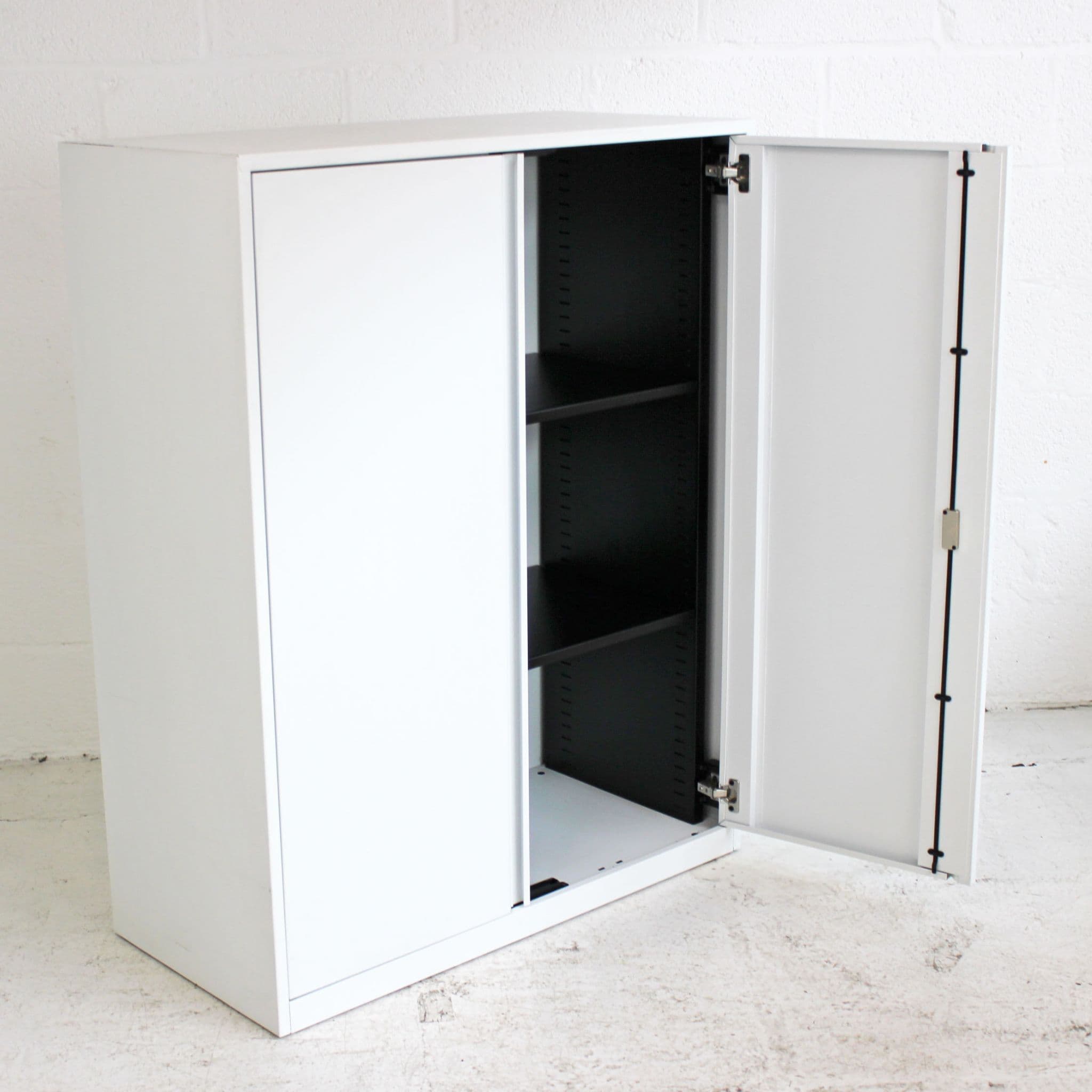 White Metal Double Door Cupboard |Two shelf cupboard | Lockable cupboard