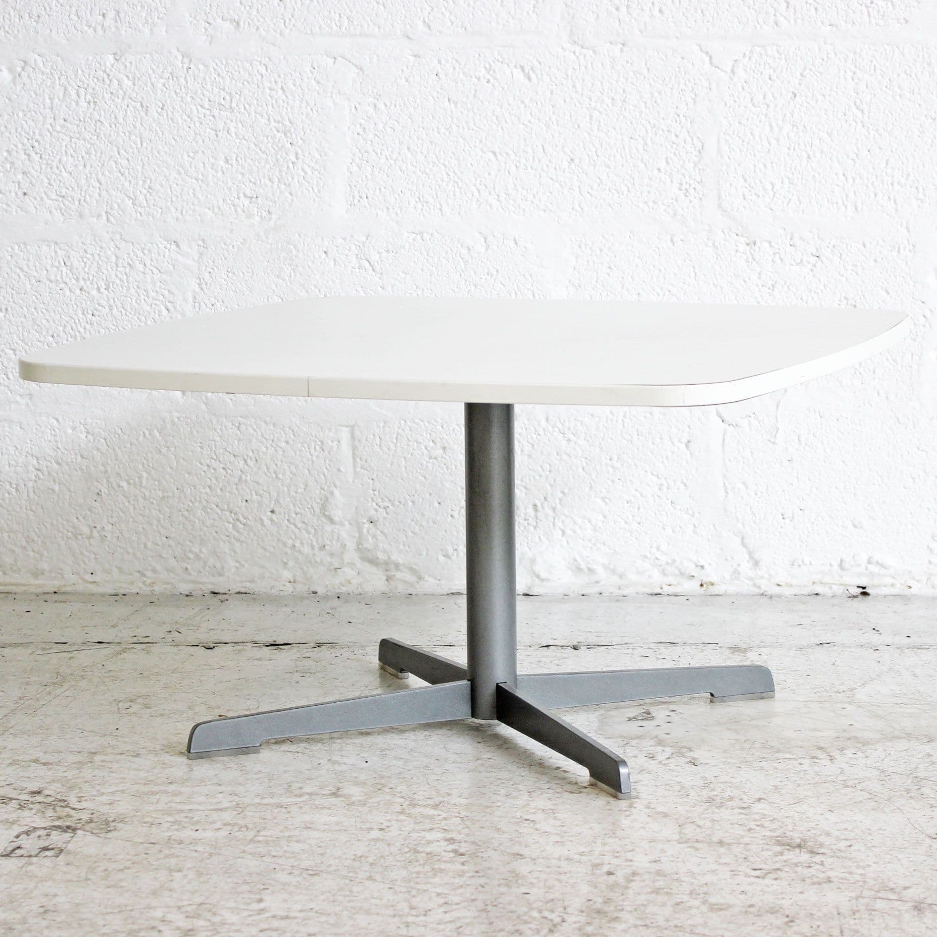 White Square Coffee Table with Curved Corners | low square table ...