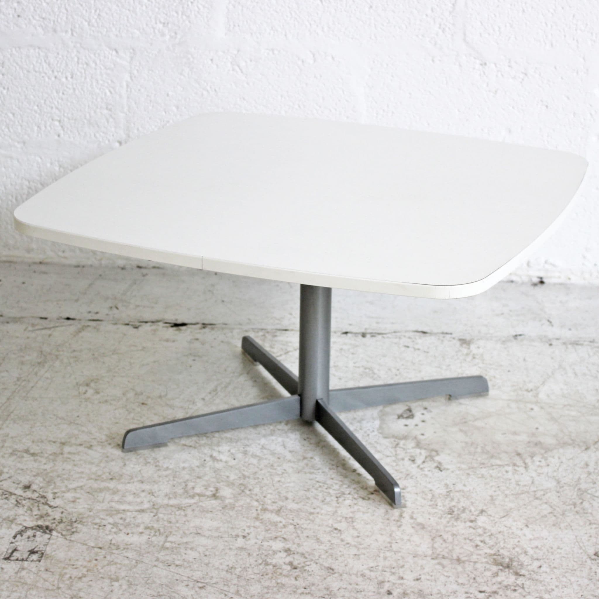 White Square Coffee Table with Curved Corners | low square table ...