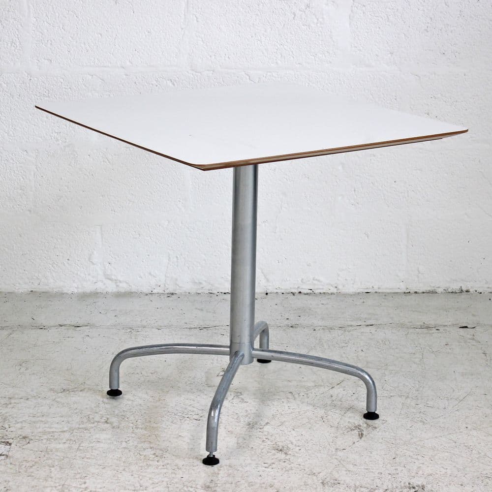 White Square Table with Silver Frame | White meeting table | Square table