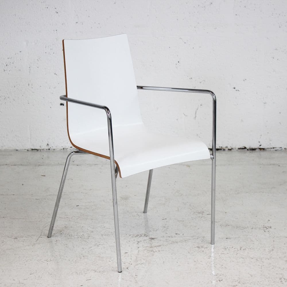 White Stacking Canteen Chair | white cafe chair | stacking bistro chair