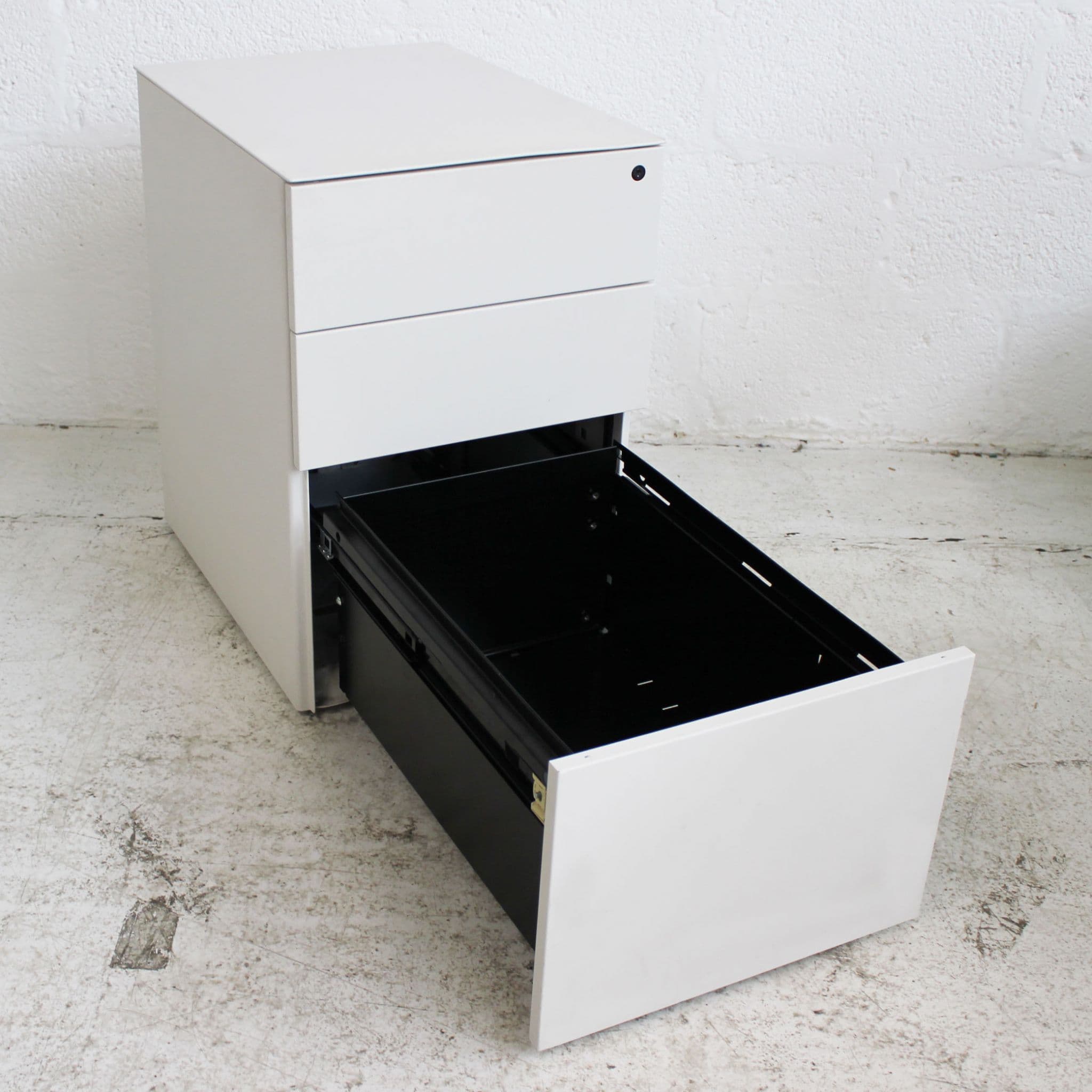 White Three Drawer Pedestal | Desk Drawers | White Office Drawers