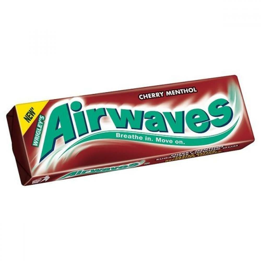 Full Box of 30 Wrigley s Chewing Gum Airwaves Sugar Free Cherry Menthol