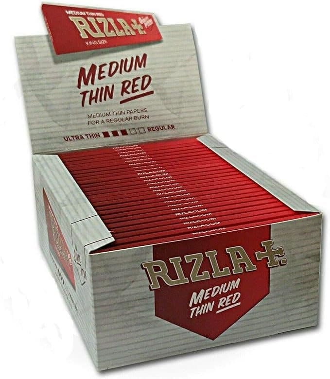 Full Box of 50 Booklets Rizla King Size Red Rolling Smoking Papers
