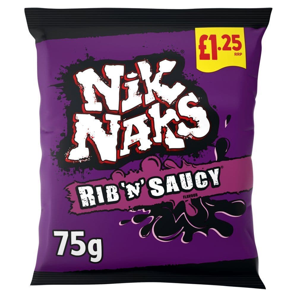 Nik Naks Rib N Saucy 20 x 75g Bags Full Box