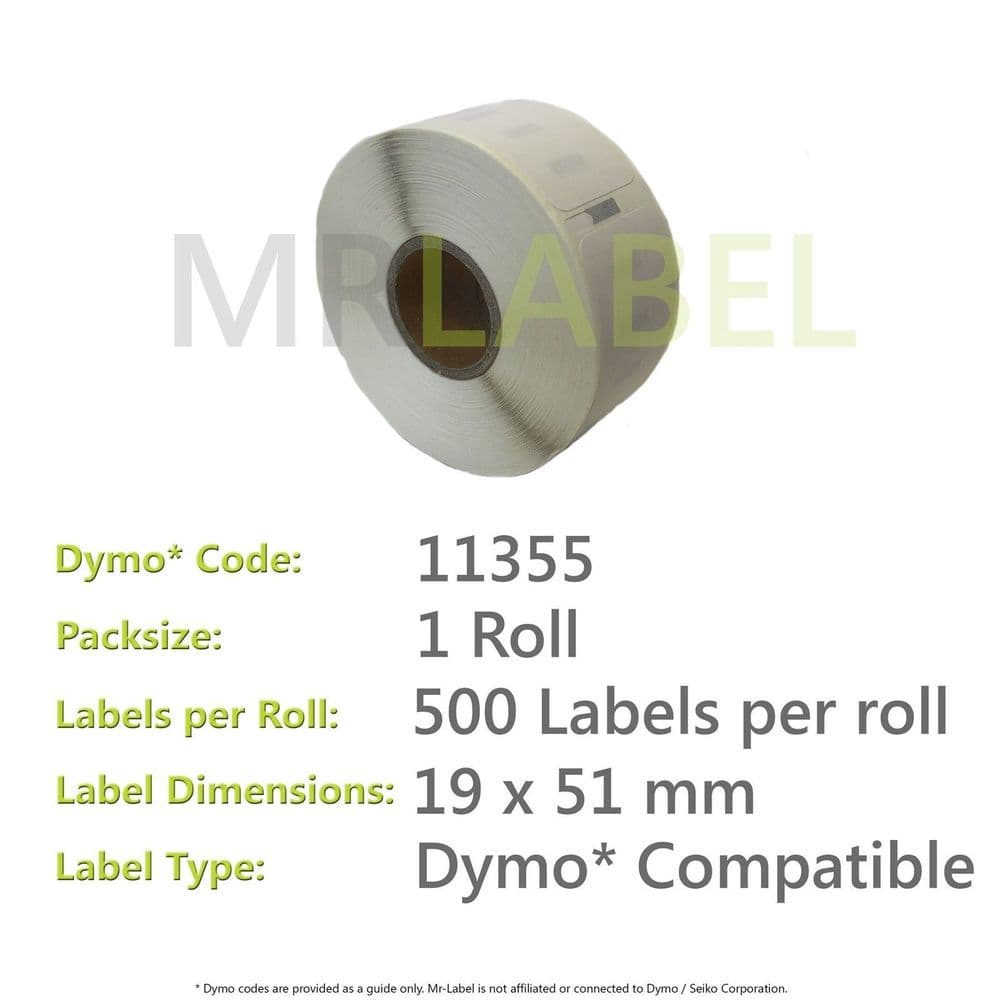 Dymo 11355 Compatible Roll of Labels 500 Labels / Roll