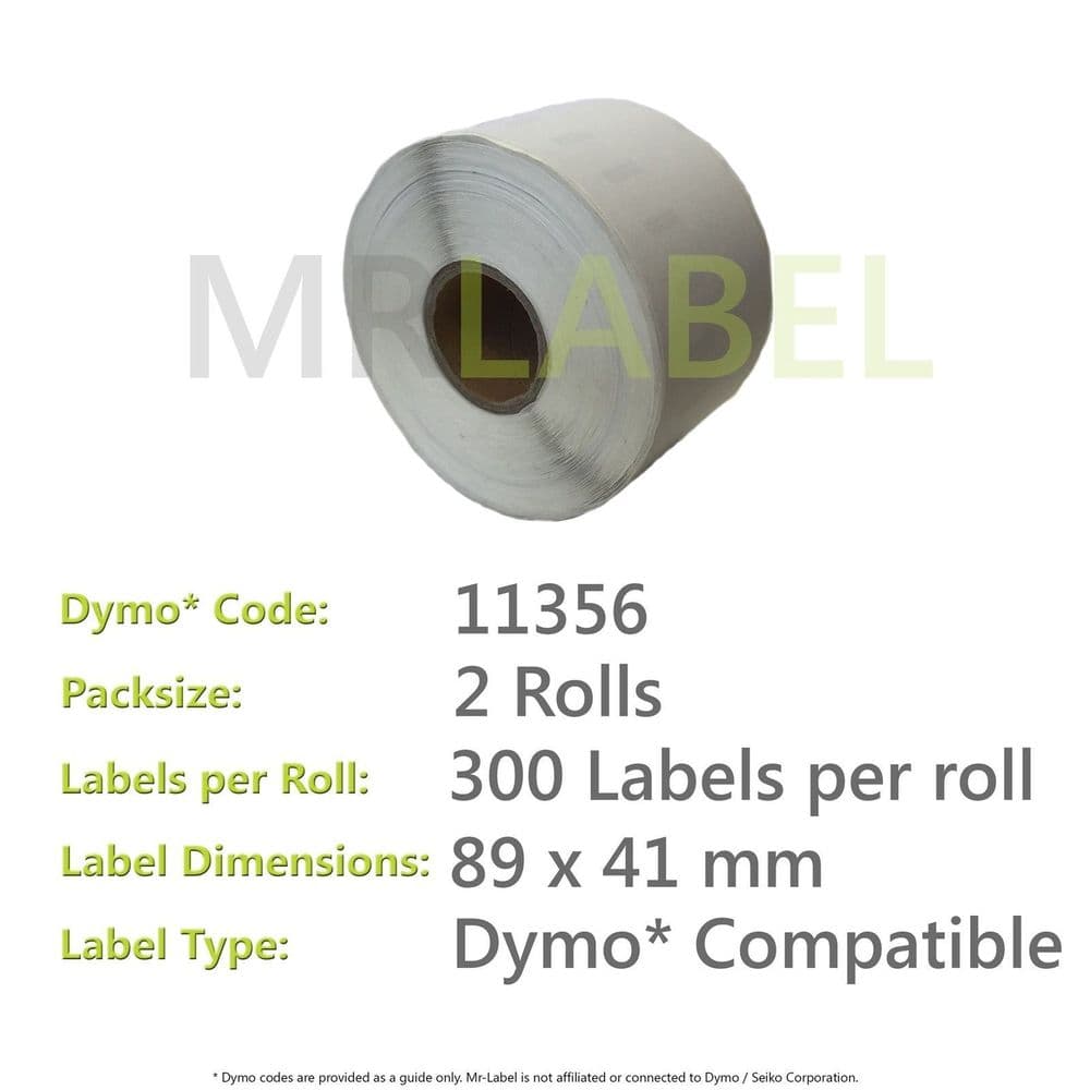 Dymo 11356 Compatible Roll of Labels 2 Rolls