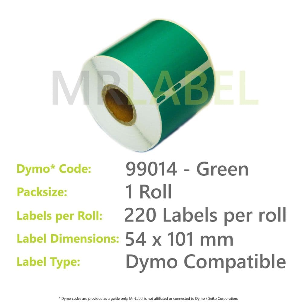 Dymo 99014 Compatible Roll Labels - Green